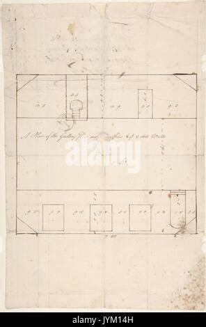 Architectural Plan Of The Gallery Floor Over Offices And Side Walls At