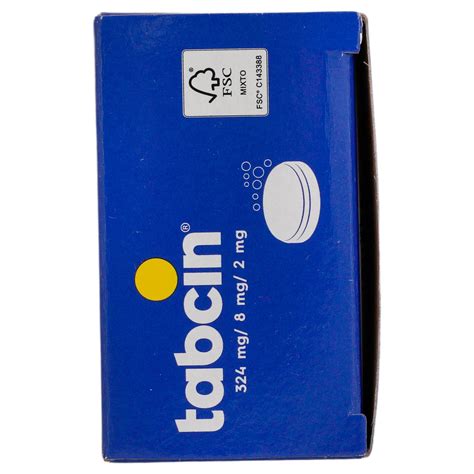 Tabcin Efervecente V 324mg 8mg 2mg Con 12 Tabletas Ac Acetilsalicilic