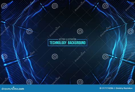 Digital Tunnel Light Technology Background Data Flow Motion Effect