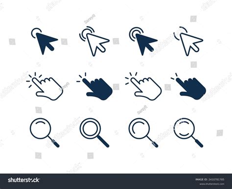 Collection Computer Mouse Cursors Vector Illustration Stock Vector
