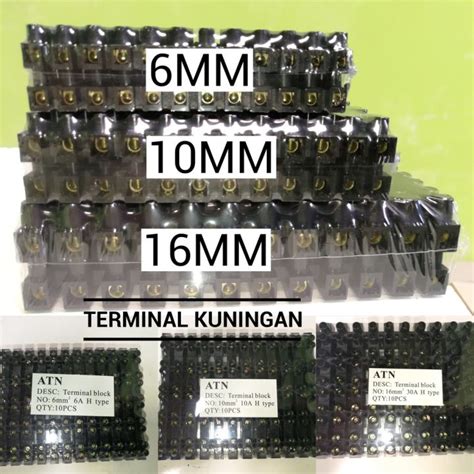 Terminal Blok Krustin 6mm10mm16mm25mm 6a10a30a60ampere Hitam