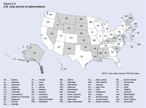 United States Abbreviations Map