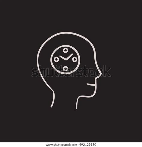 Human Head Clock Vector Sketch Icon Stock Vector Royalty Free 492129130 Shutterstock