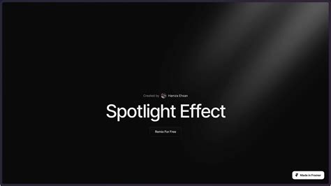 Framer City Spotlight Effect Hamza Ehsan 1 Framer Resource Site