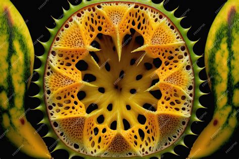 Premium Ai Image Fruit Cross Section Kiwano