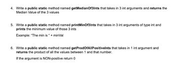 Answered Write A Public Static Method Named GetMedianOf Ints That Takes In Int Arguments And