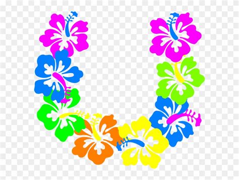 Luau Clipart Lei Hawaiian Black And White Flower Leis Hd Png Clip