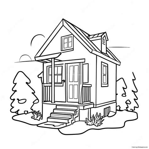Cozy Tiny House Coloring Page 56934 45036