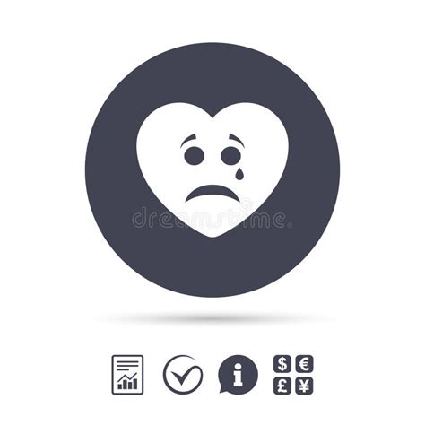 Ícone Triste Do Sinal Da Cara Do Coração Símbolo Da Tristeza Ilustração