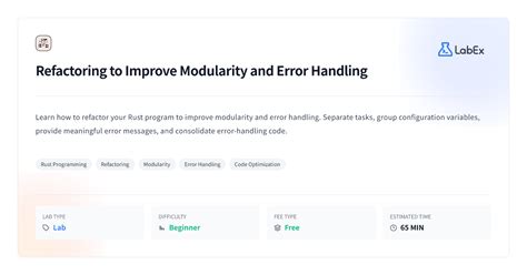Refactoring To Improve Modularity And Error Handling Rust Programming Labex