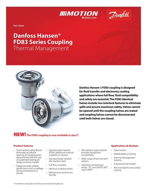 Motion Danfoss Hansen Fd83 Series Coupling Data Centers Page 1