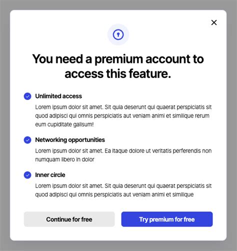 Upgrade To Premium Modal Free Webflow Component