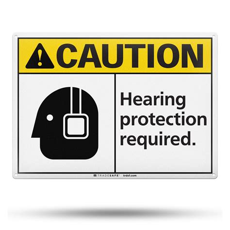 Hearing Protection Required Sign Aluminum Ppe Signs Tradesafe