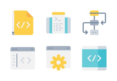Programming And Coding Icons By Just Icon Coding Flat Icons Set