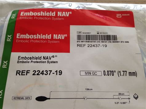 New Abbott 22437 19 Emboshield Nav Embolic Protection System 25 4