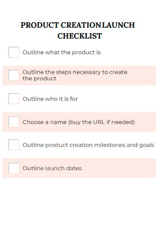 FREE Product Launch Checklist Samples To Download