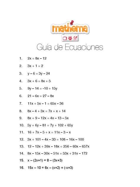 Guia De Ecuaciones 001 Pdf Pdf