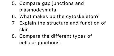 Solved Compare Gap Junctions And Plasmodesmata What Makes