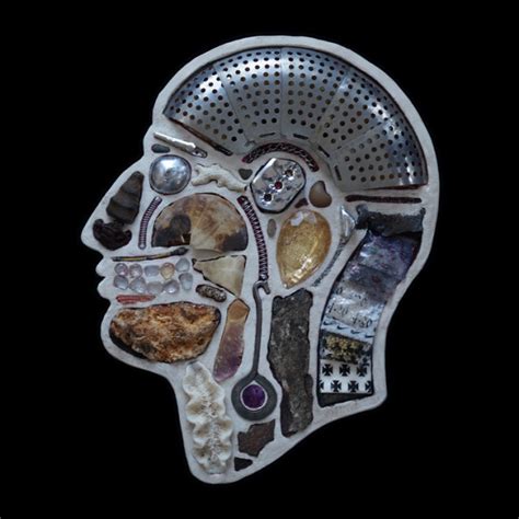 Human Head Cross Sections Made Out Of Found Objects