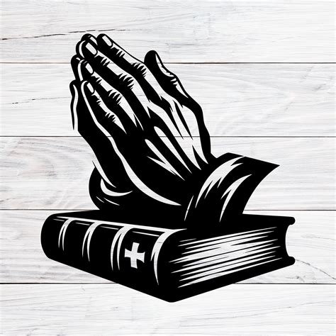 Praying Hands With Bible Clipart Svg Dxf Png  Christian Faith