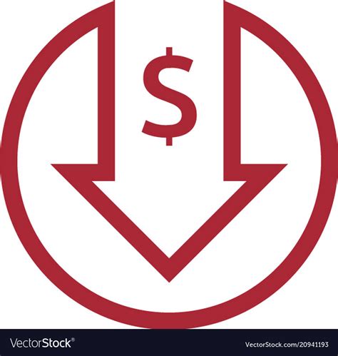 Dollar Decrease Icon Money Symbol With Arrow Vector Image