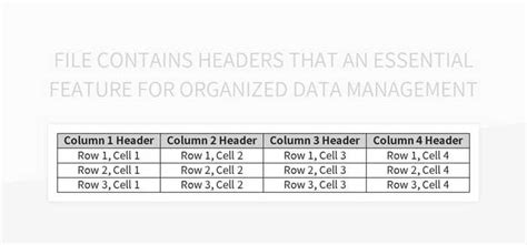The Importance Of Headers In File Organization For Efficient Data Management Excel Template