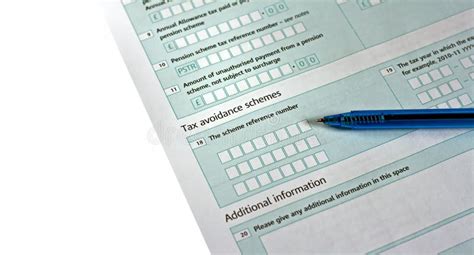 Uk Tax Return Form With Pen Stock Image Image Of Income Finance