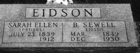 Sarah Ellen Nations Eidson 1839 1912 Find A Grave Memorial