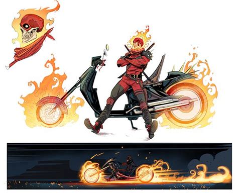 Deadpool Ghost Rider Mashup Ghost Rider X Deadpool Ghost Rider