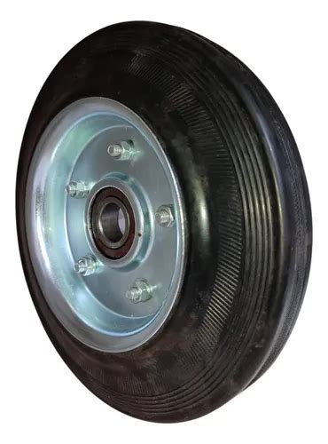 Roda Borracha Maciça 8 Pol C Rolamento 200kg Mercadolivre