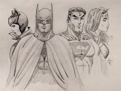 Artstation Sketch Of Some Dc Heroes