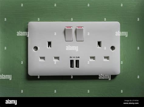 Switched Type G Electric Power Socket Used In The United Kingdom With