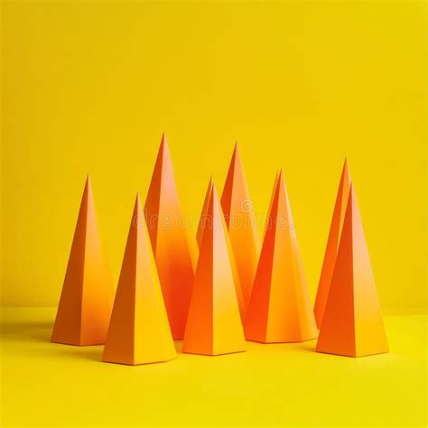 Abstract Background With Orange Paper Pyramid Vector Illustration Eps