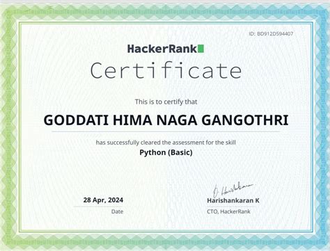 🌟 Thrilled To Share My Latest Achievement Earning A Certificate From Hackerrank 🚀 🎓 Im