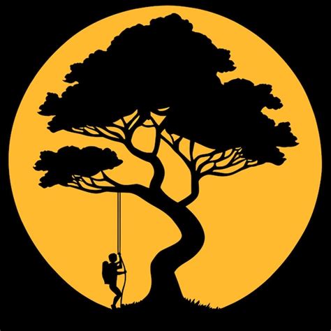 The Tree The Climber Is Hanging From Vector Illustration Premium Ai