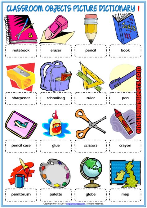 Classroom Objects Clipart