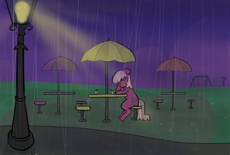 827164 Safe Artist Davierocket Character Cheerilee Crying Female Rain Sad Smiling