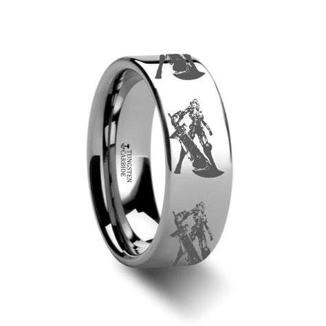 Riven The Exile Tungsten Engraved Ring League Of Legends Jewelry 4mm Universal Jewelry