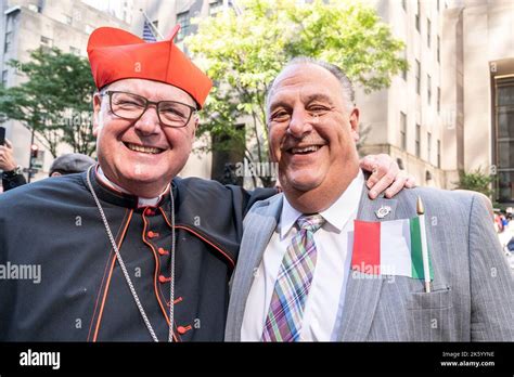 New York Us October 10 2022 Cardinal Timothy Dolan Poses With Gary