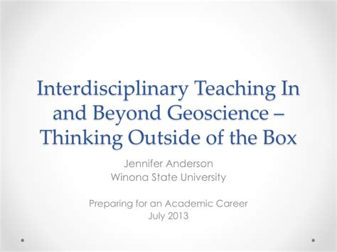 Interdisciplinary Teaching In And Beyond