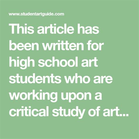 How To Analyze An Artwork A Step By Step Guide High School Art Art Analysis Art School