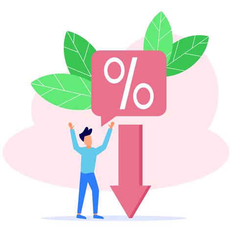 Illustration Vector Graphic Cartoon Character Of Percent Decrease