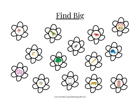 Big Vs Small Dot Sheets Speech Therapy Talk Membership