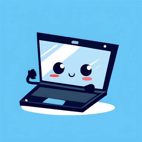 Leuke Laptop Met Handgetypte Cartoon Kawaii Chibi · Creative Fabrica