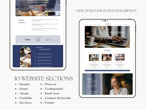 Virtual Assistant Canva Website Template Va Website Portfolio Resume