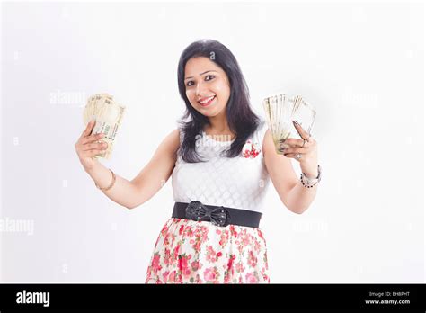 1 Indian Adult Woman Money Showing Stock Photo Alamy