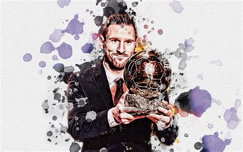 Lionel Messi With Golden Ball Barcelona Fc Argentinian Footballers 2019