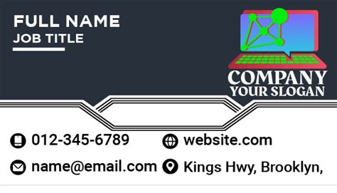 Programming Laptop Business Card Drawlogo