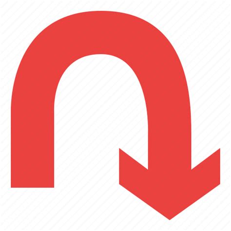 Curved Downward Arrow Point Direction Down Icon Download On