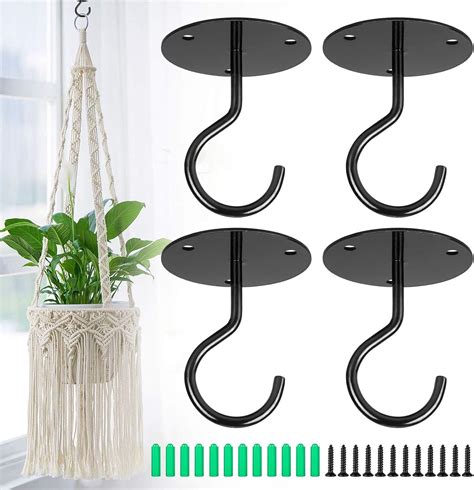 Dilnaz Art Wall Mount Ceiling Hooks For Hanging Plants 4pcs Sturdy